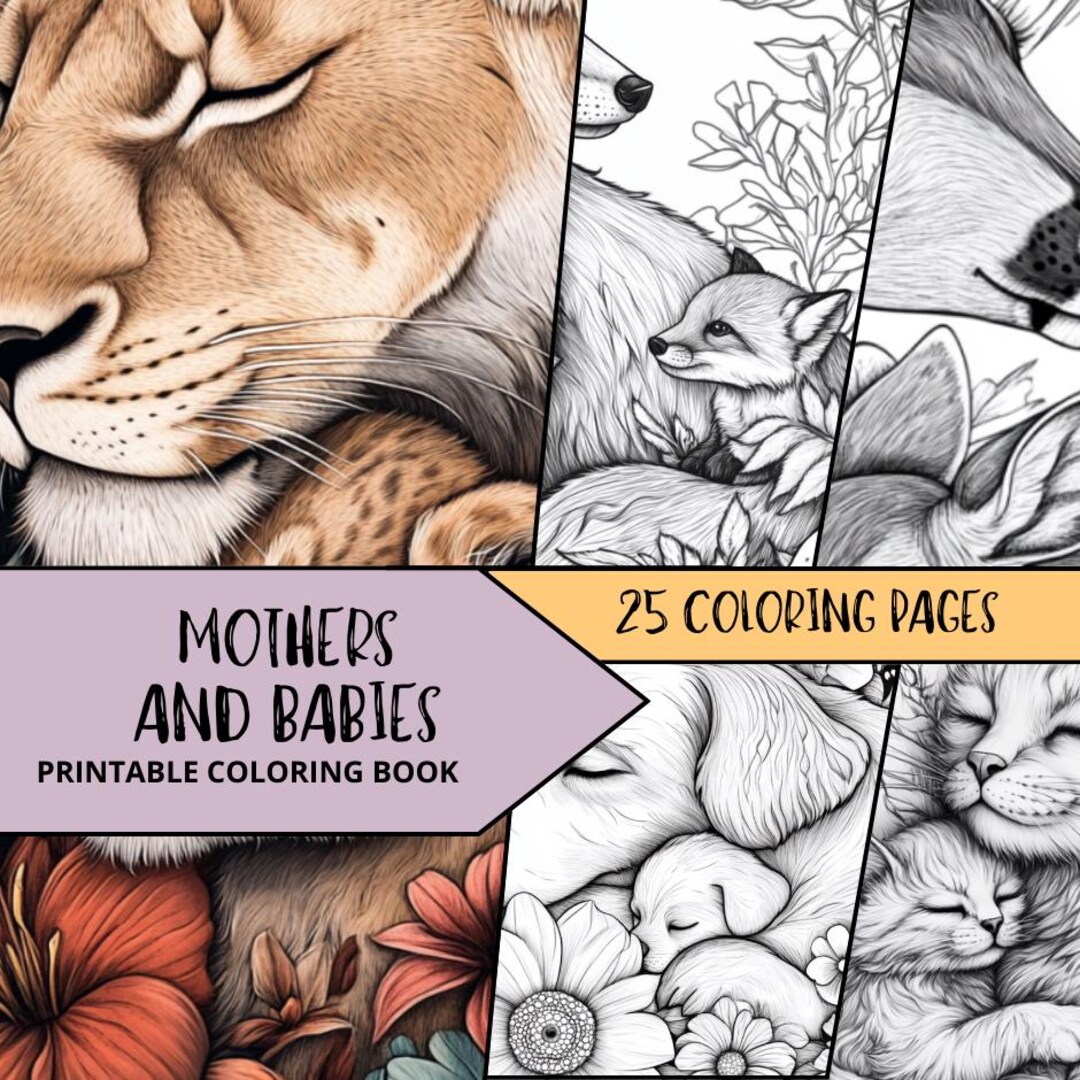 Cubs Coloring, Printable Digital Download, Adult Coloring Page, Animal ...