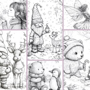 Christmas Coloring, Digital Download, Xmas Coloring Page, Winter ...