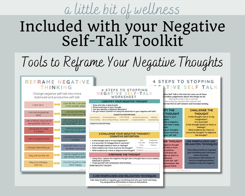 Negative Self-talk Toolkit - Etsy