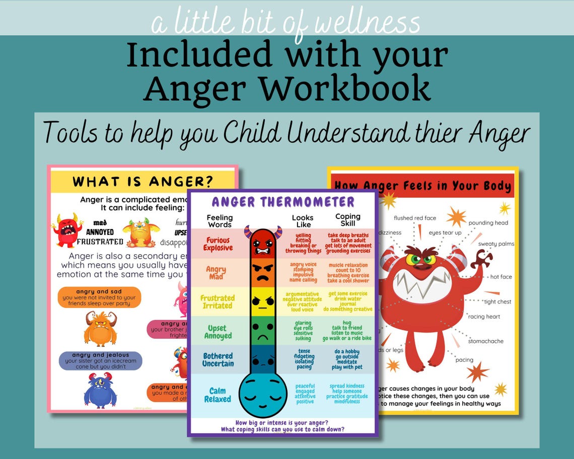 Anger Workbook for Kids. Additional Parent Guide. - Etsy
