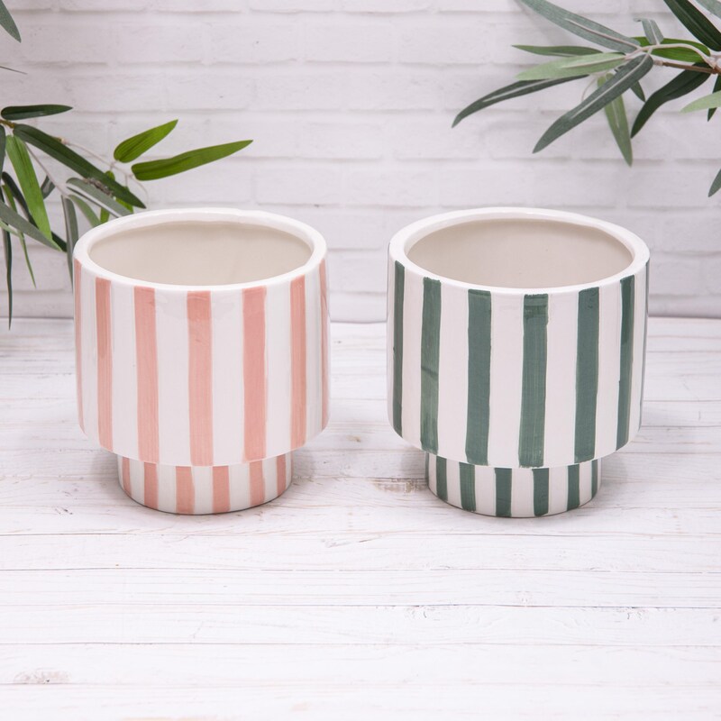 Indoor Plant Pots Stripe - Etsy UK