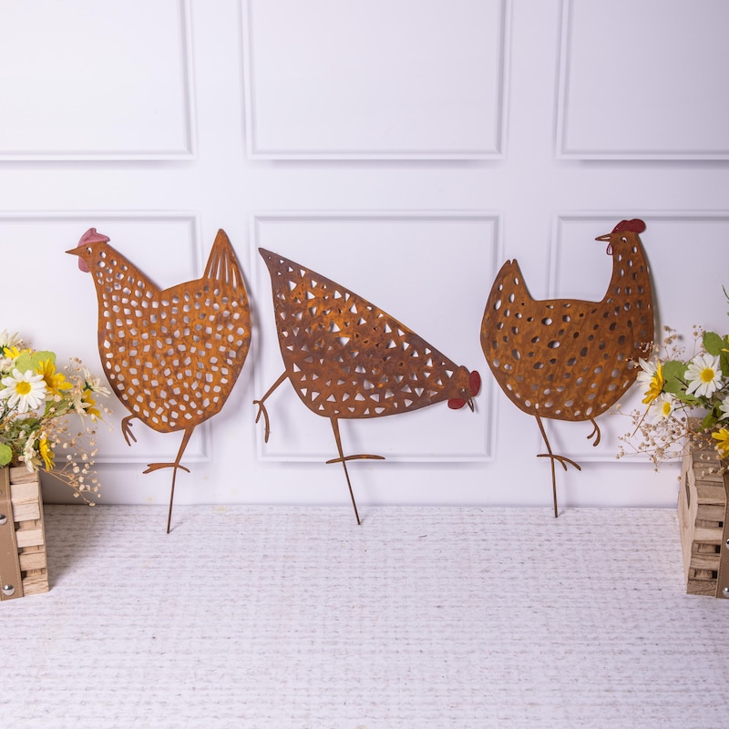 Rusty Garden Stakes - Etsy