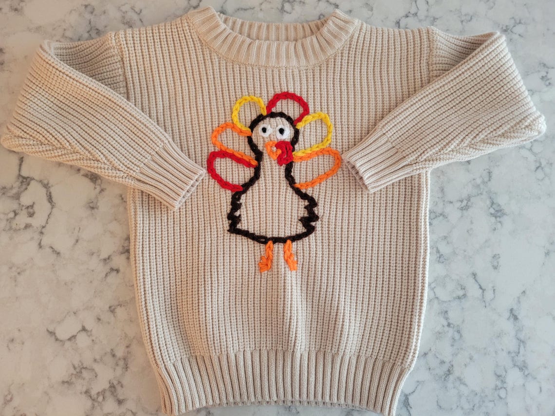 Infant/toddler Sweater With Thanksgiving Turkey Outline - Etsy