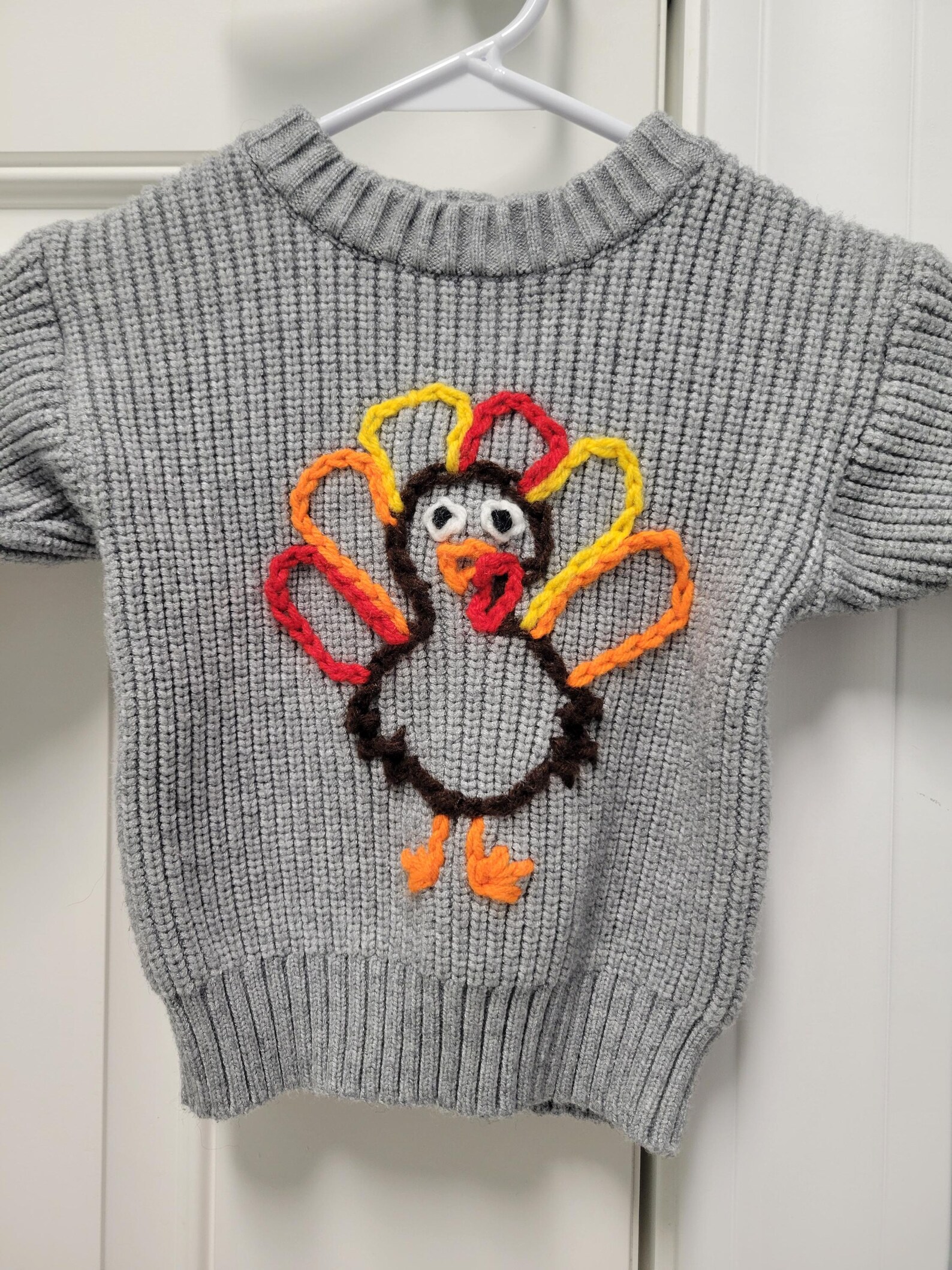 Infant/toddler Sweater With Thanksgiving Turkey Outline - Etsy