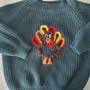 Infant/toddler Sweater With Thanksgiving Turkey Outline - Etsy