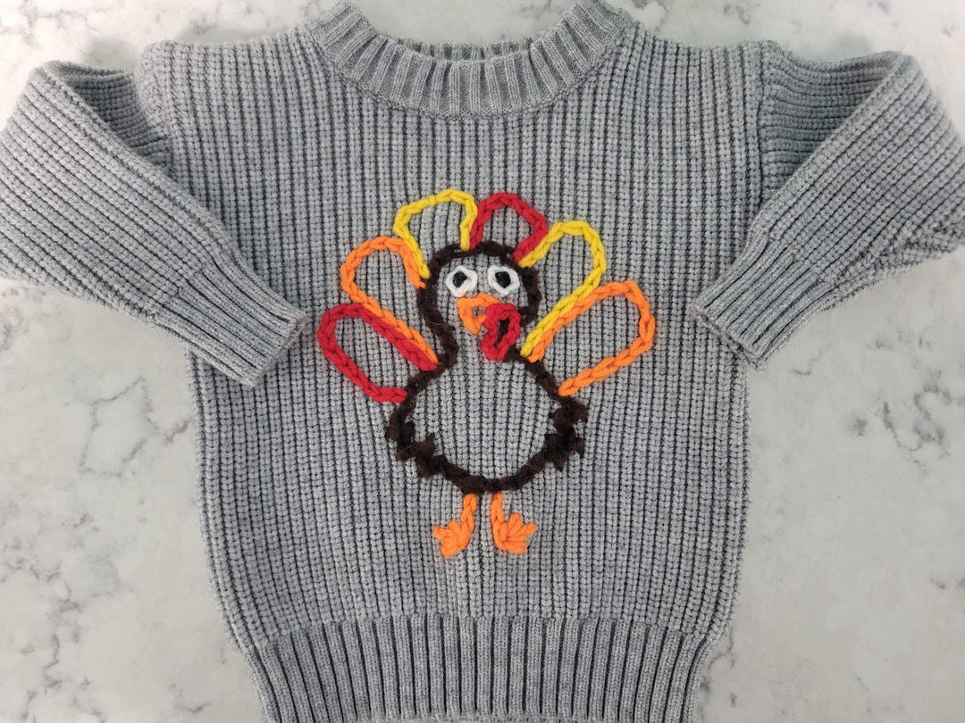 Infant/toddler Sweater With Thanksgiving Turkey Outline - Etsy