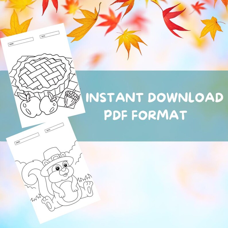 Thanksgiving Coloring Pages, Instant Download, Classroom Activity ...