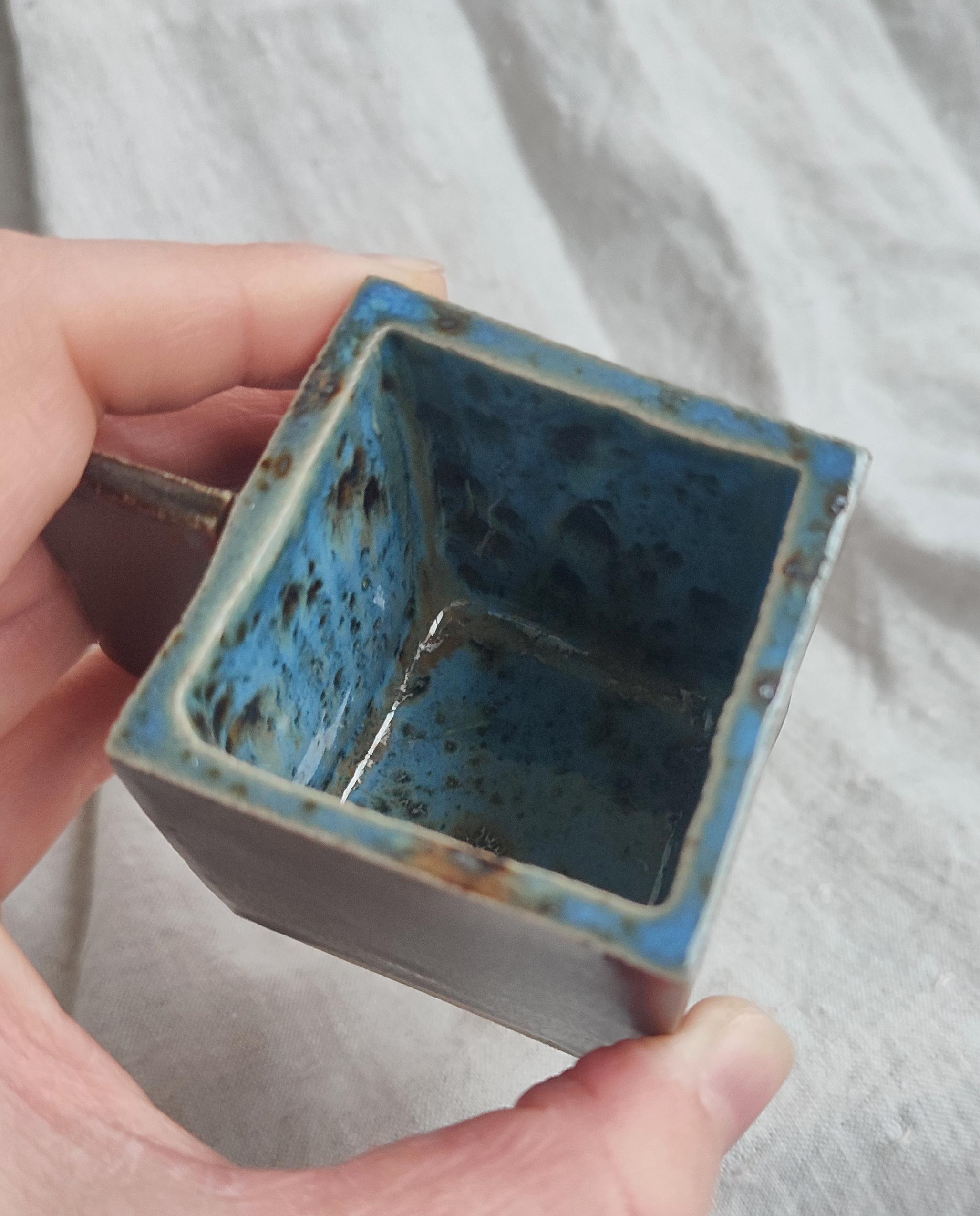Square Ceramic Espresso Cup A Slab-built Ceramic Cup - Etsy