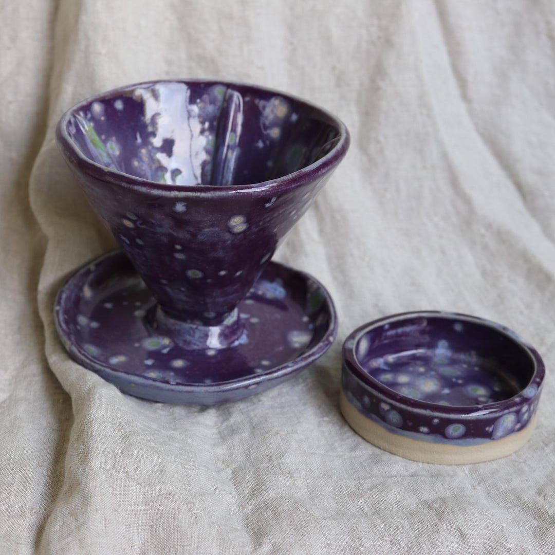 Handmade Ceramic Drip Set - A Slab-built Coffee Dripper and Catcher ...