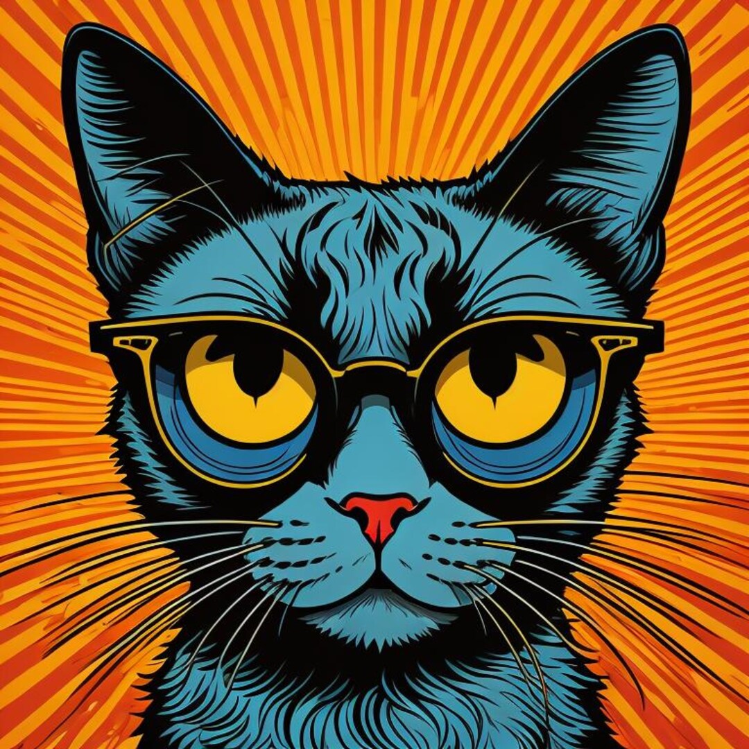 Cartoon Cat Sticker for Computers, Laptops, Ipads, Water Bottles ...