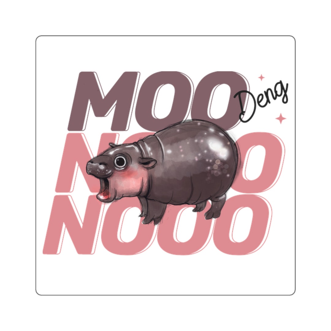 Moo Deng Square Stickers Hippo Cute Design - Etsy