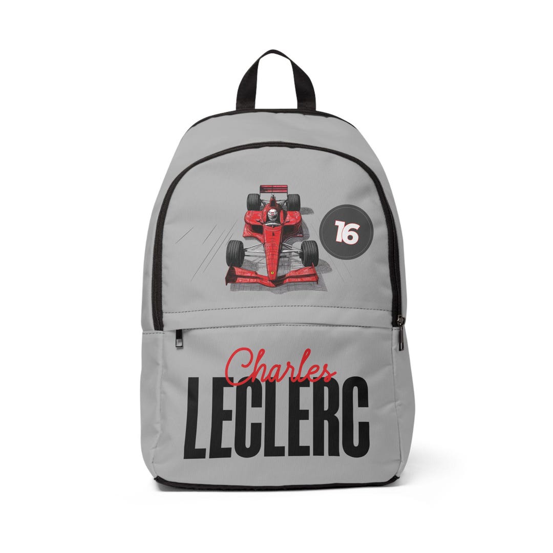 Formula 1 Charles Leclerc Backpack Unisex Fabric Bag for Racing Fans ...