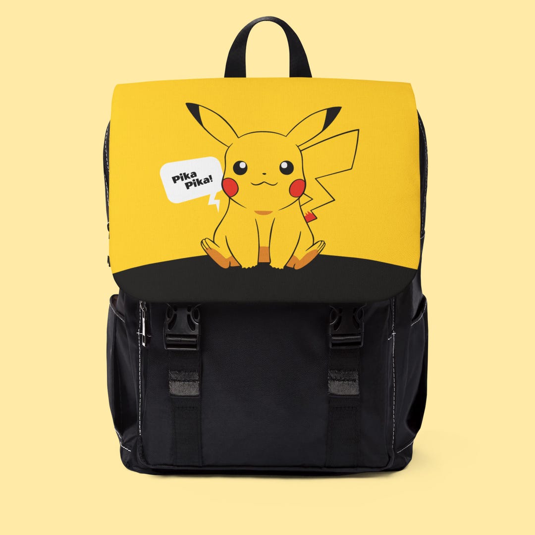 Pikachu Backpack Pokemon Cartoon School Minimalistic Backpack Kids Bag ...