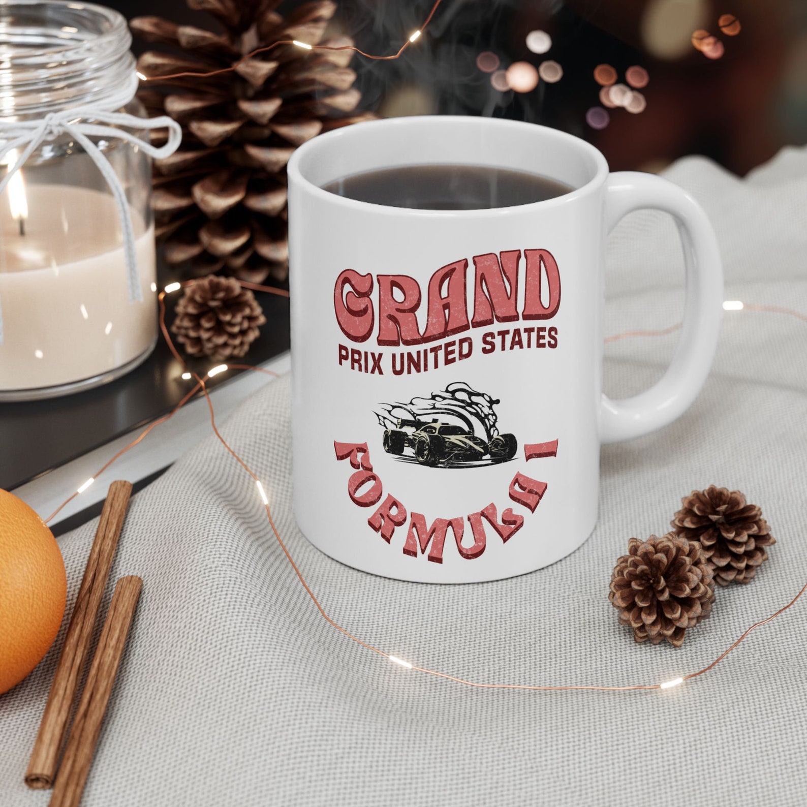 Formula 1 Grand Prix Ceramic Mug, Racing Car Coffee Cup, Motorsport ...