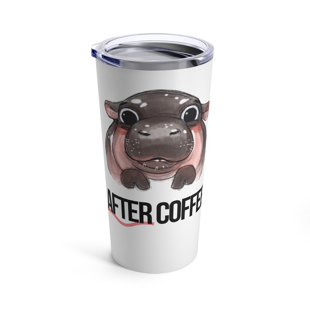 Moo Deng 20oz Tumbler, Cute Moo Deng Baby Hippo, Stainless Steel Travel ...