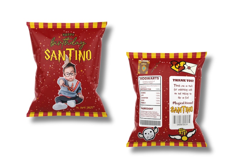 Custom Harry Potter Chip Bag | Personalized Party Favor (digital File ...