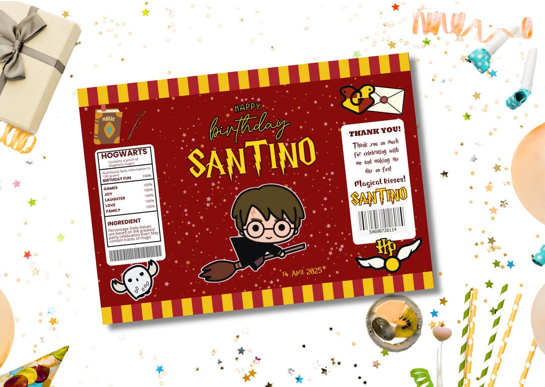 Custom Harry Potter Chip Bag | Personalized Party Favor (digital File ...