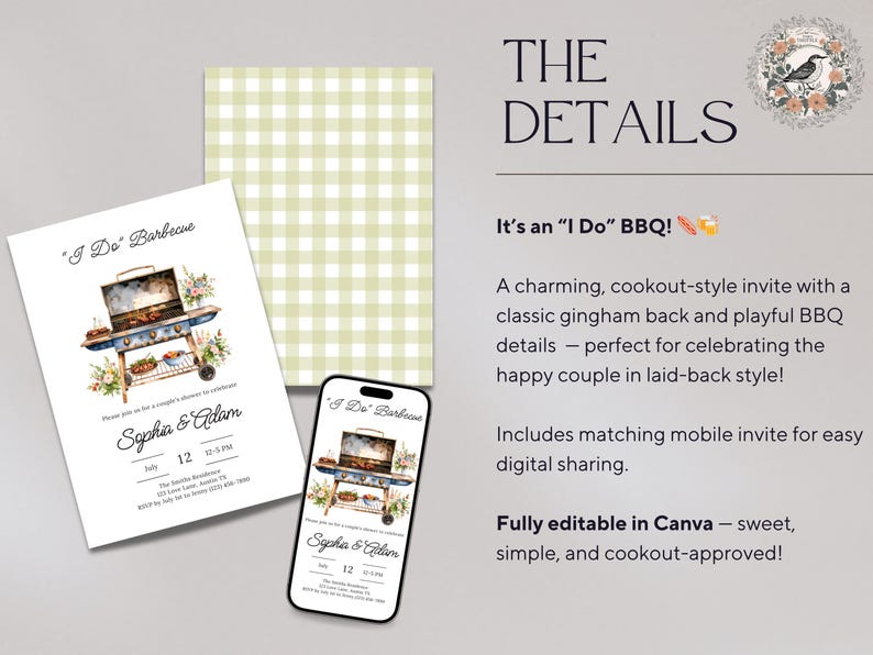 I Do BBQ Shower Invitation, Couples Bridal Shower Invitation, BBQ ...