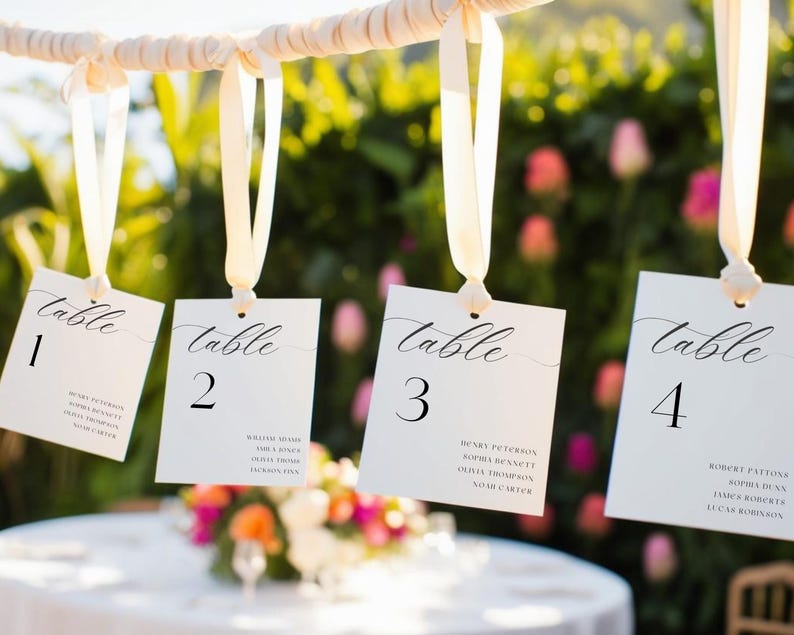 Wedding Seating Chart Template, Modern Minimalist Wedding Mirror Table ...