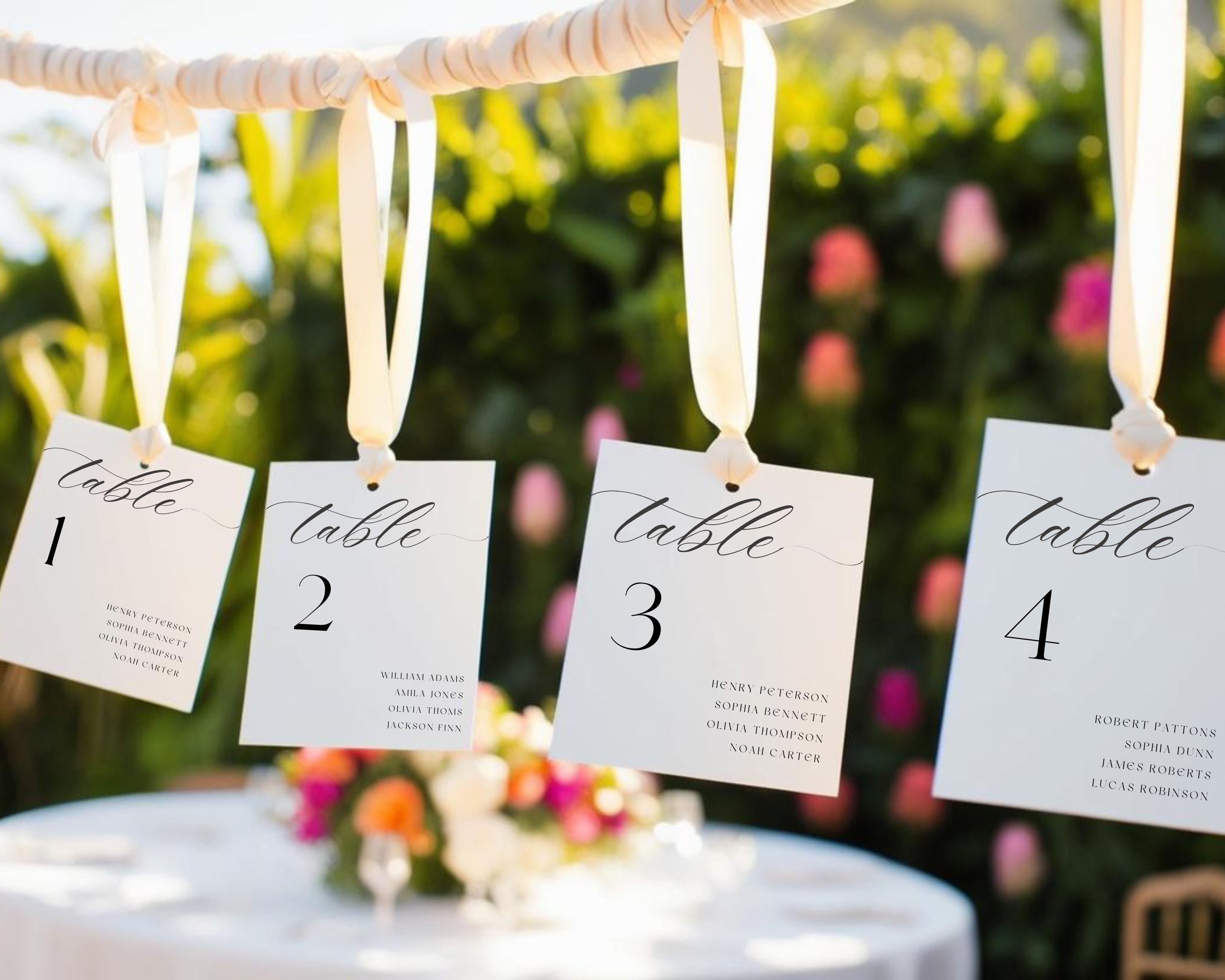 Wedding Seating Chart Template, Modern Minimalist Wedding Mirror Table ...