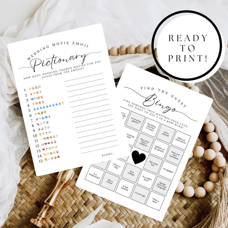 Bridal Shower Emoji Pictionary Guessing Game With Answers, Find the ...