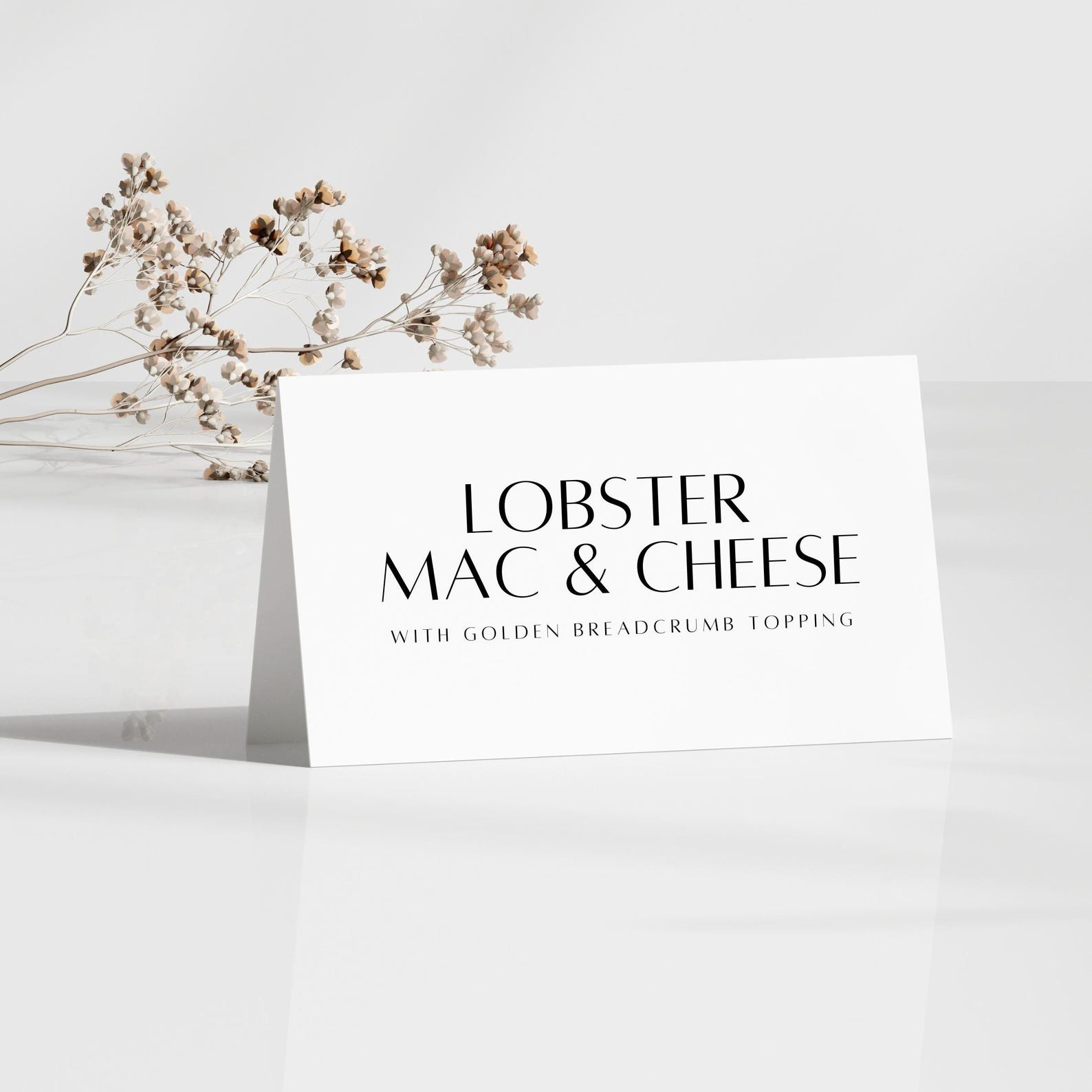 Buffet Card Table Signs, Minimalist Catering Place Cards, Event ...