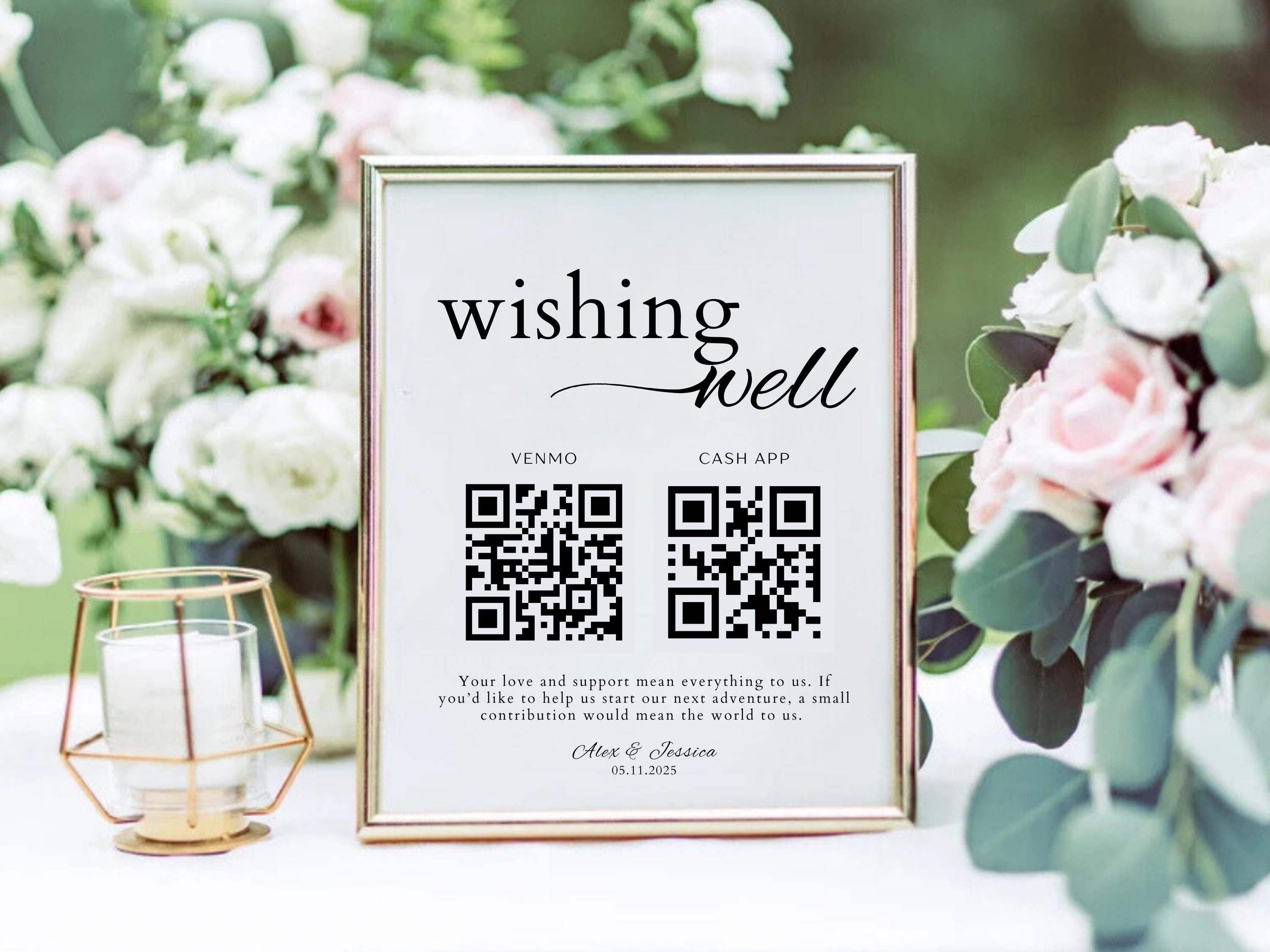 Wedding Qr Code Wishing Well, Modern Wedding Cash Registry Sign ...