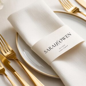 Wedding Paper Napkin Ring Template, Personalized Napkin Rings ...