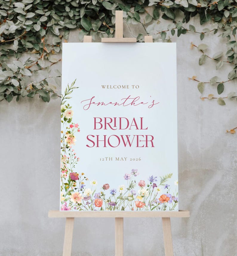 Wildflower Bridal Shower Welcome Sign, Bridal Shower Welcome Sign ...