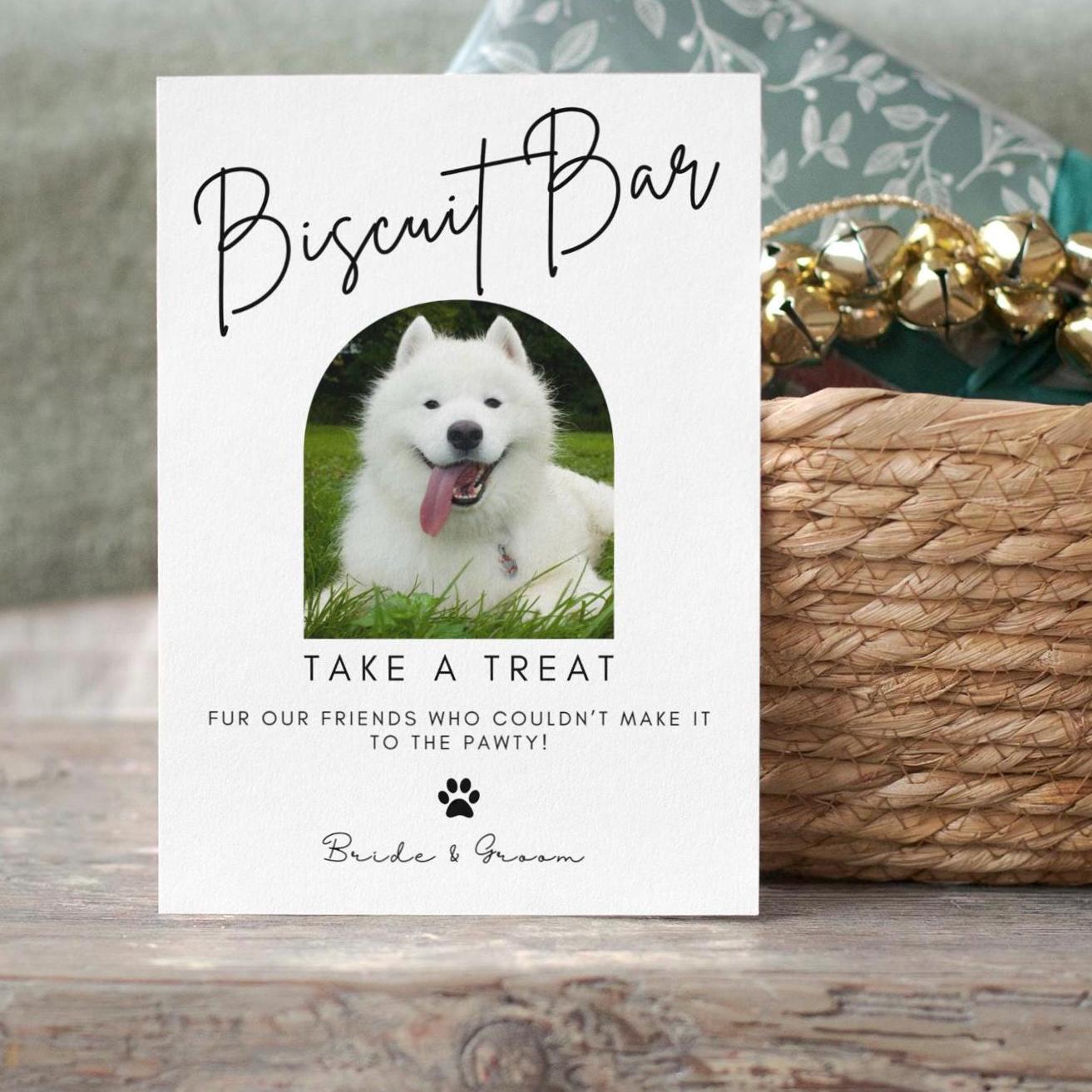 Wedding Favor Sign Template, Dog Treat Wedding Favors Sign, Pet Treat ...