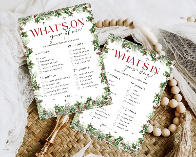 Christmas Bridal Shower Games Bundle, Winter Wedding Shower Games ...