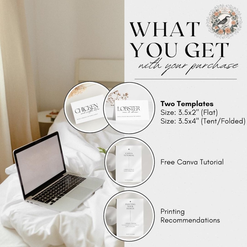 Buffet Card Table Signs, Minimalist Catering Place Cards, Event ...