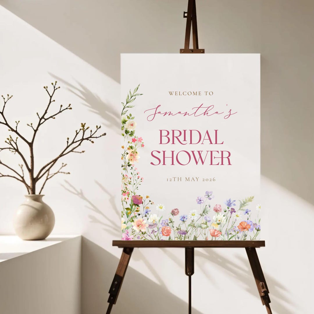 Wildflower Bridal Shower Welcome Sign, Bridal Shower Welcome Sign ...