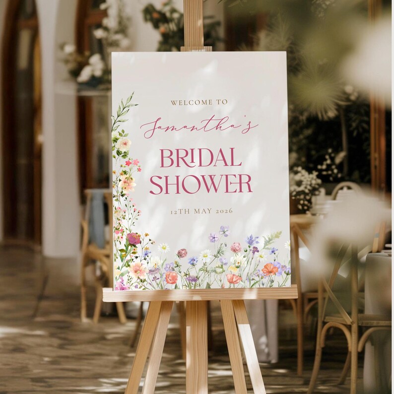 Wildflower Bridal Shower Welcome Sign, Bridal Shower Welcome Sign ...
