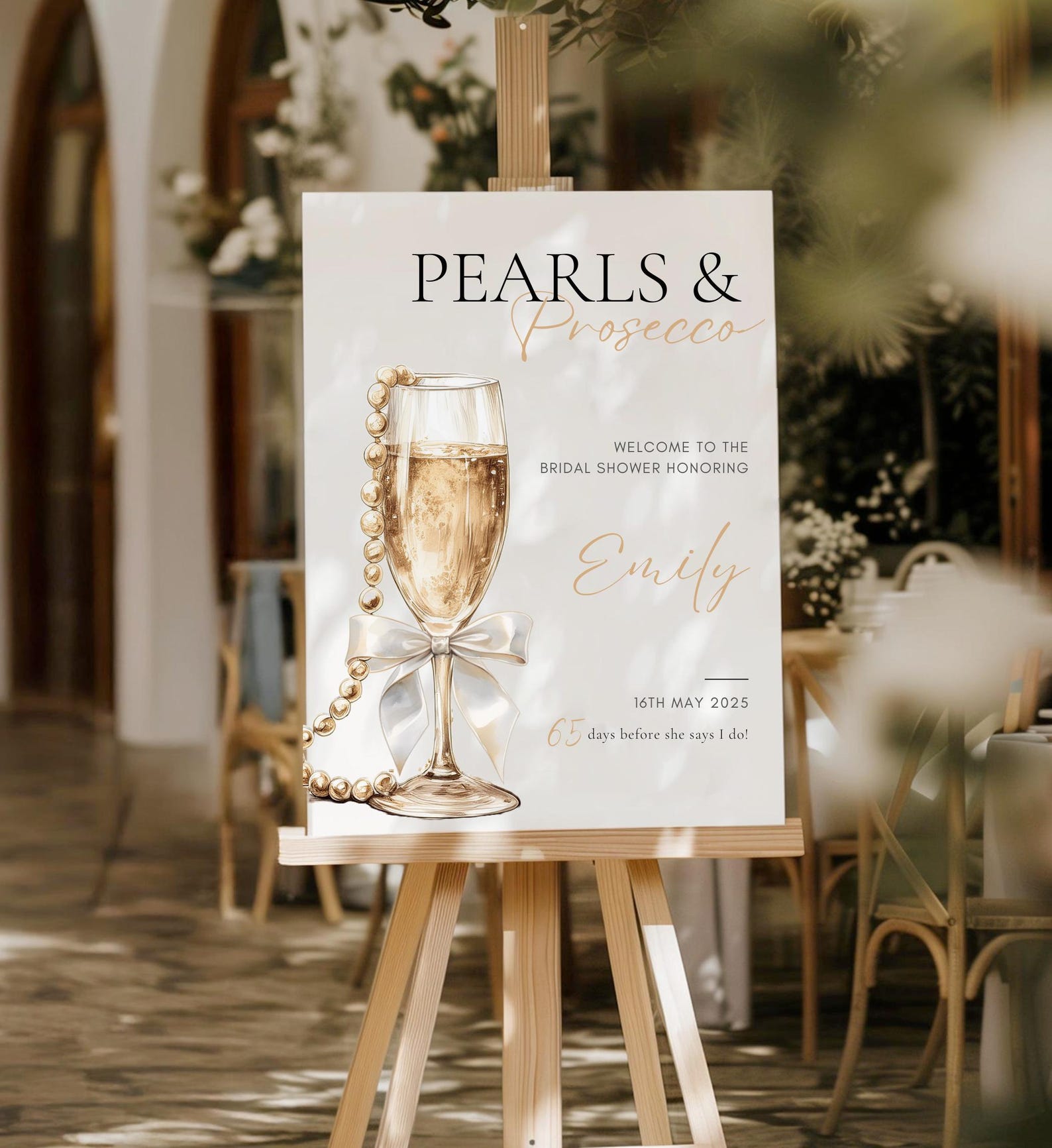 Bridal Shower Welcome Sign Pearls and Prosecco Bridal Shower Sign ...