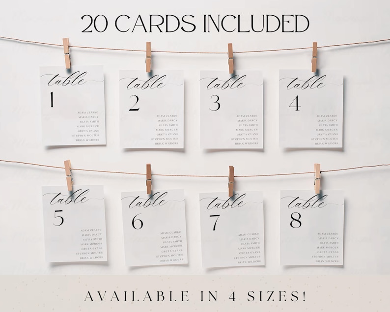 Wedding Seating Chart Template, Modern Minimalist Wedding Mirror Table ...