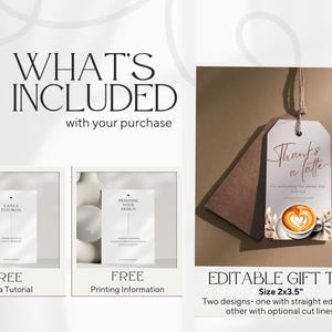 Thanks a Latte Gift Favor Tag, Love is Brewing Bridal Brunch Gift Tag ...