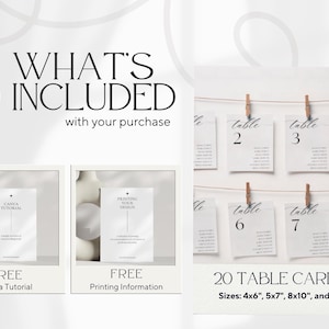 Wedding Seating Chart Template, Modern Minimalist Wedding Mirror Table ...