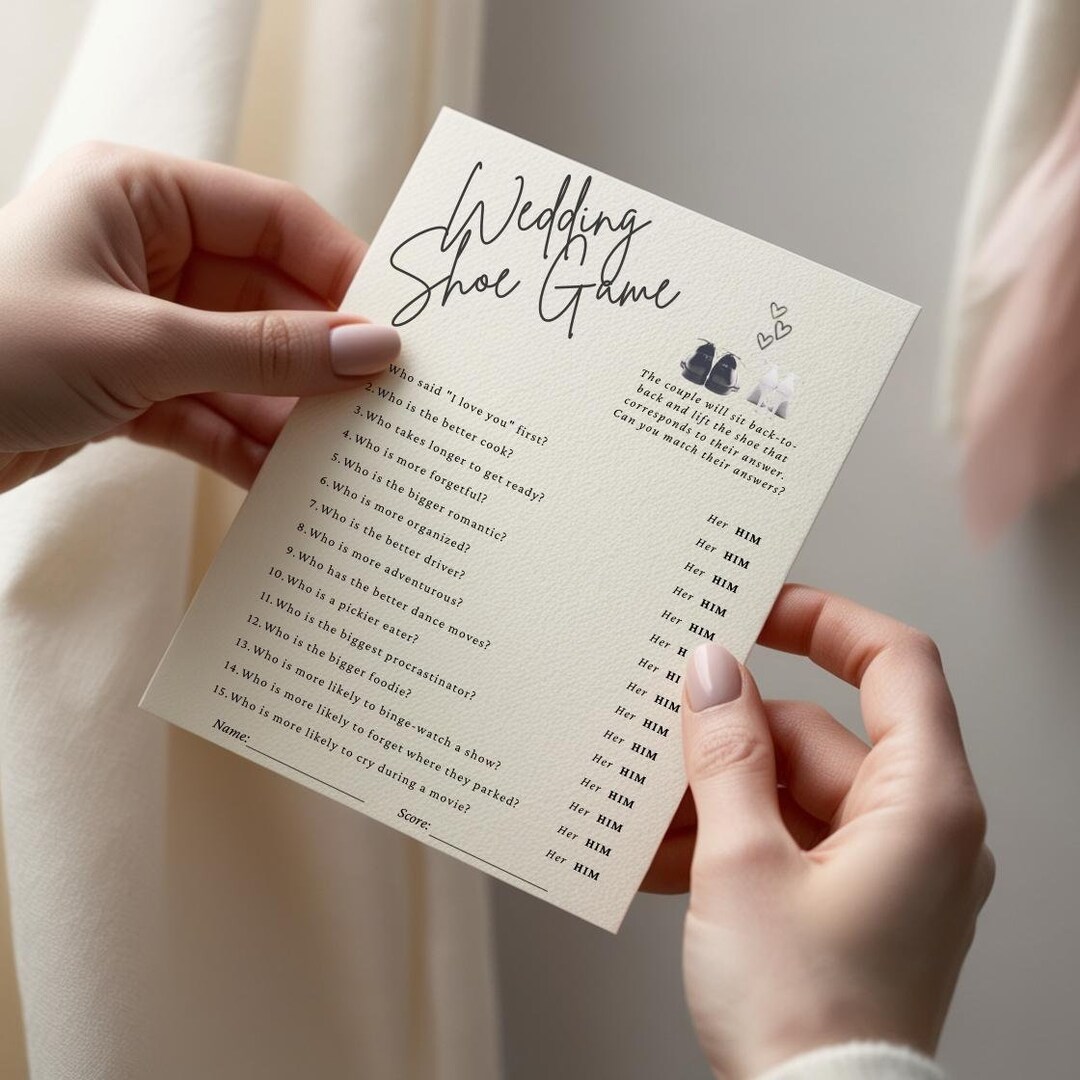 Wedding Shoe Game, Bridal Shower Shoe Games Template, Wedding Reception ...