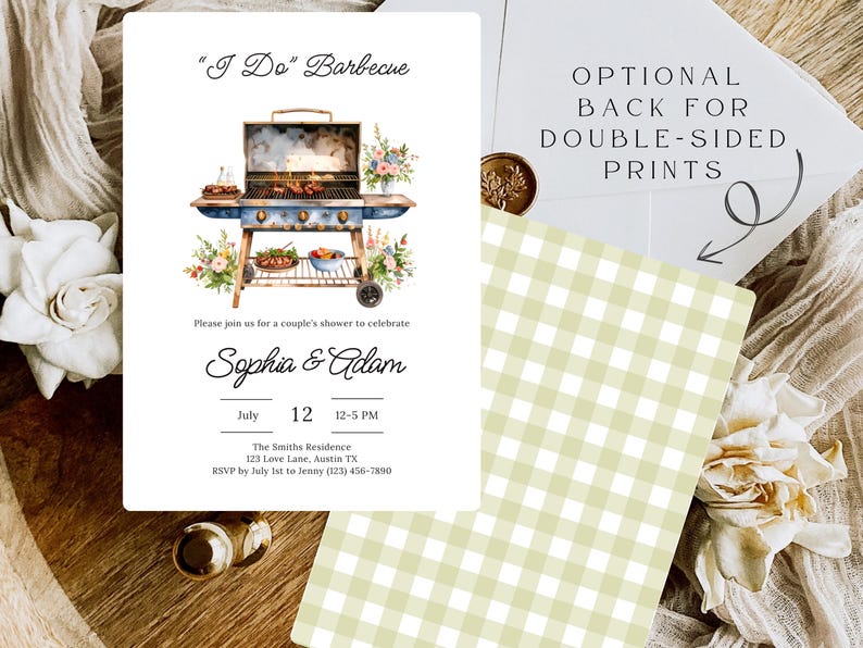 I Do BBQ Shower Invitation, Couples Bridal Shower Invitation, BBQ ...