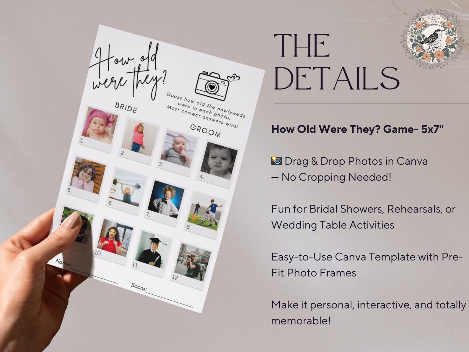 How Old Were They Game Wedding Games, Engagement Party Bridal Games ...