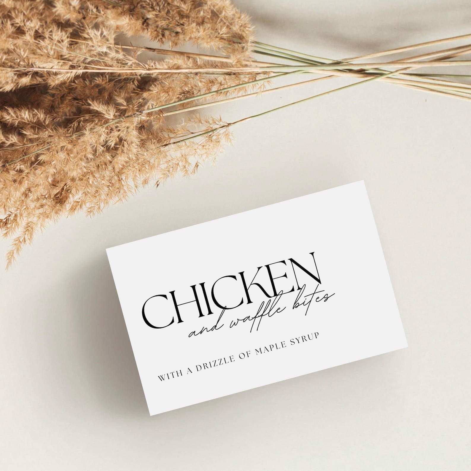 Buffet Card Table Signs, Minimalist Catering Place Cards, Event ...