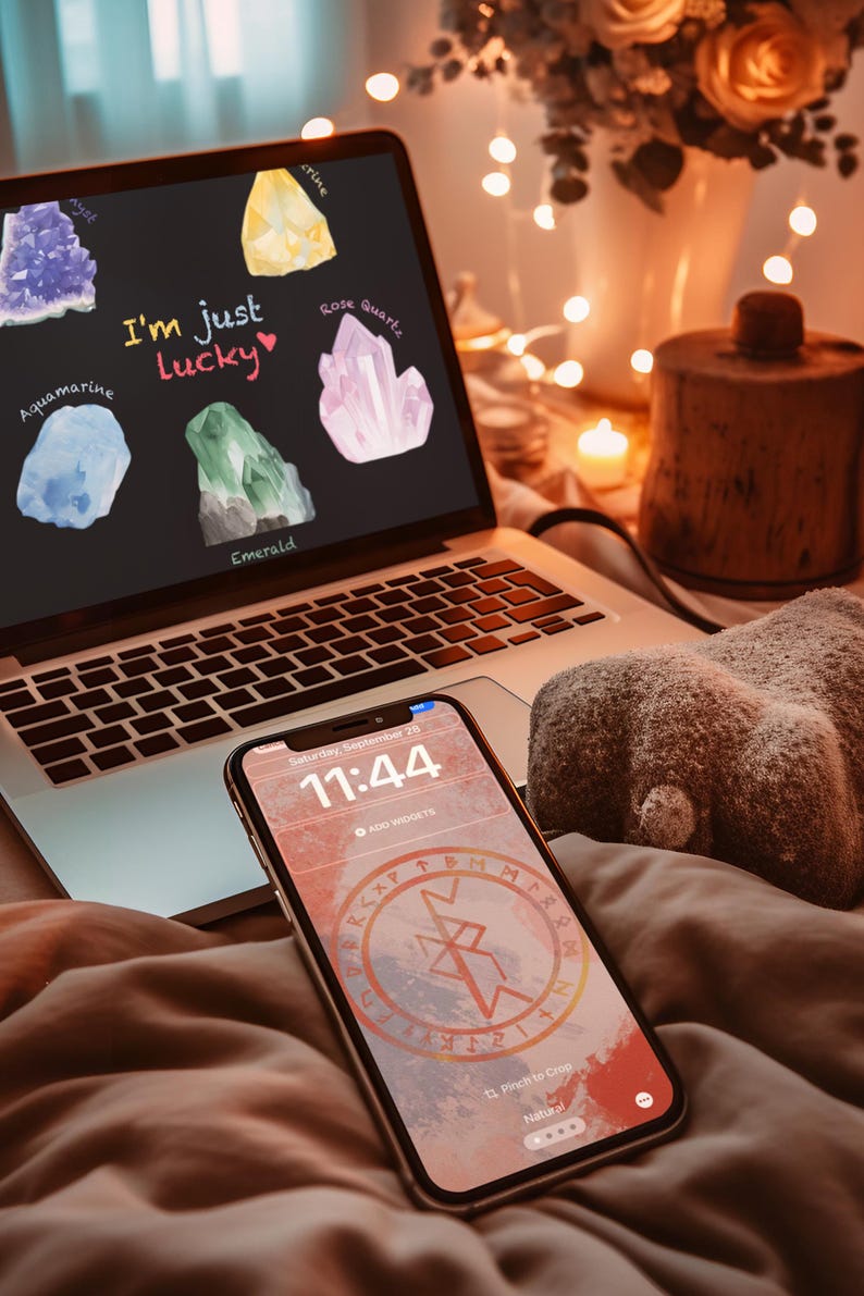 Good Luck Runes Phone Wallpaper: Wealth & Success Ios Theme - Etsy