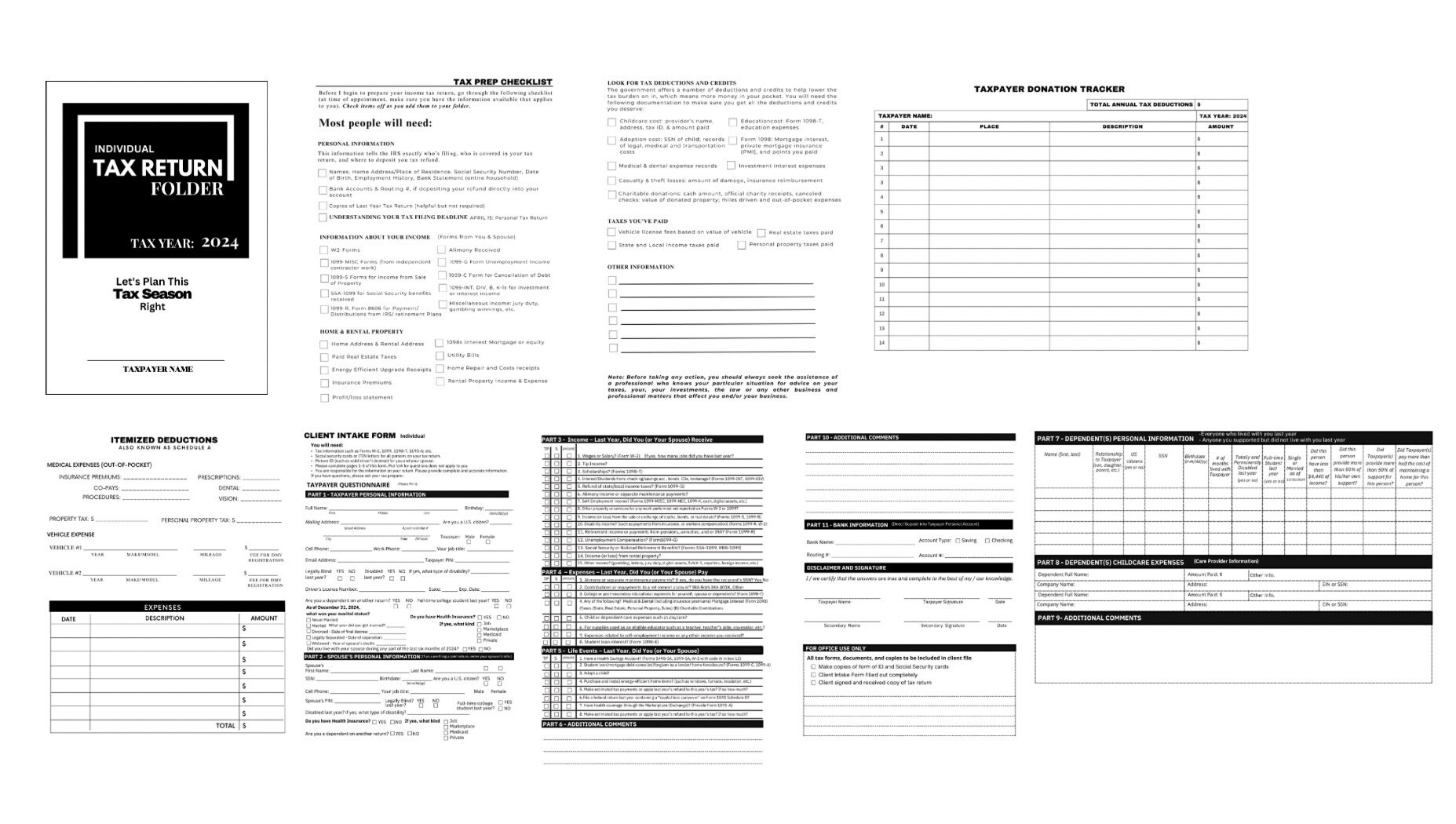 Individual Income Tax Return Folder Templates - Etsy