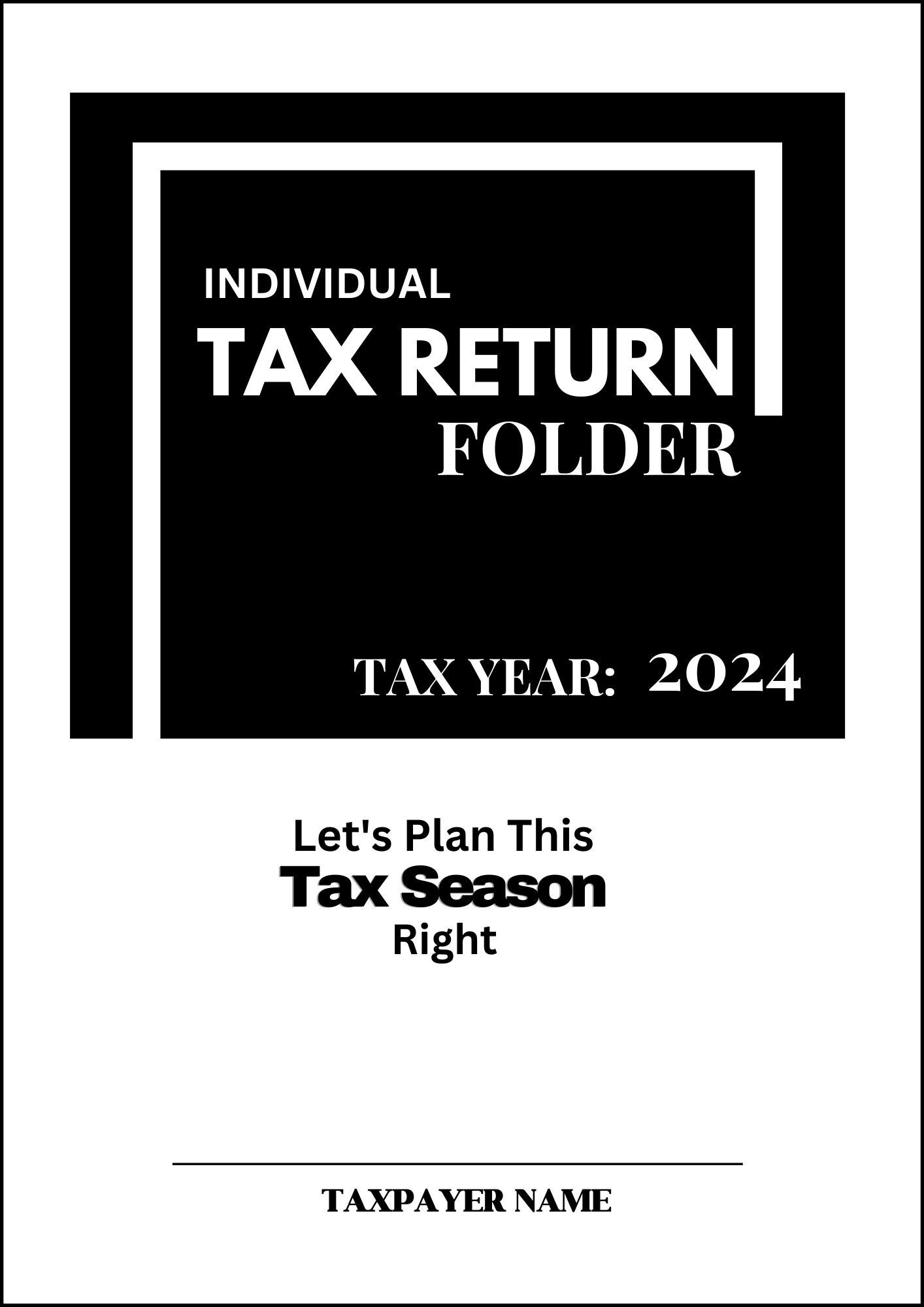 Individual Income Tax Return Folder Templates - Etsy
