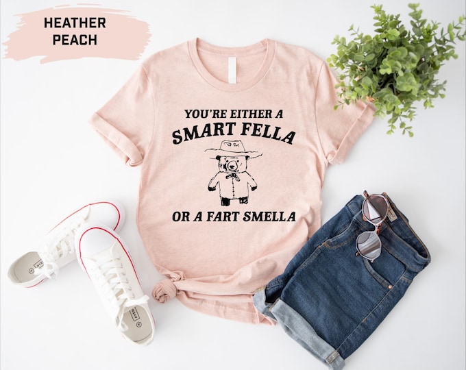 You're Either a Smart Fella or a Fart Smella Shirt, Cat Meme T-shirt ...