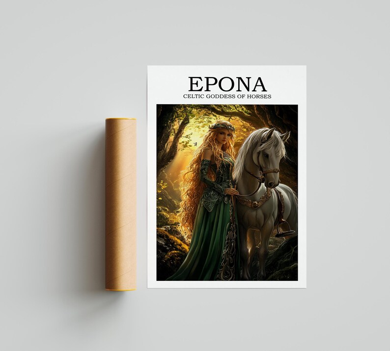 Epona Celtic Goddess of Horses, Art Nouveau Style, Celtic Mythology ...