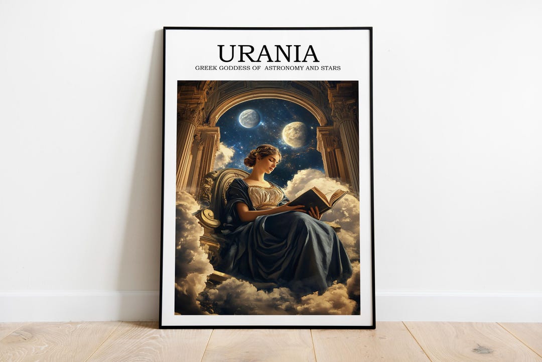 Urania Poster, Moon Goddess Wall Art Greek Mythology, Greek Goddess ...