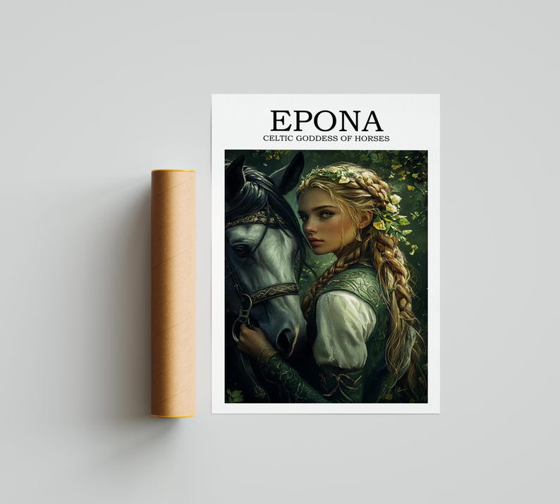 Epona Celtic Goddess of Horses, Art Nouveau Style, Celtic Mythology ...