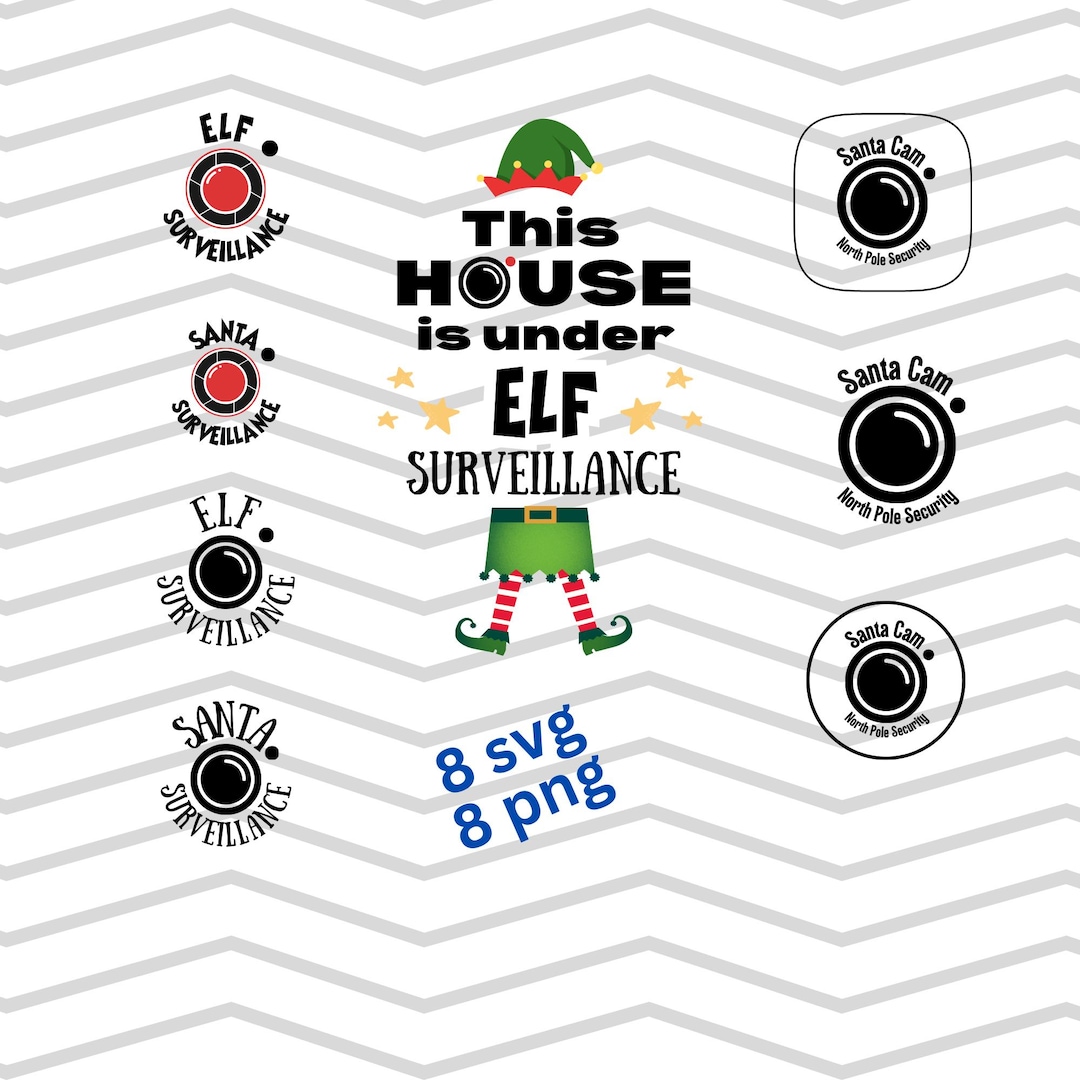 Santa Cam Elf Cam Surveillance Cam Svg Png Cricut Silhouette Cameo ...